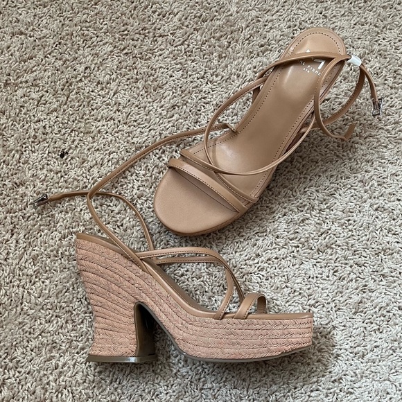Marc Fisher | Shoes | Nwot Marc Fisher Platform Woven Heels Strappy ...